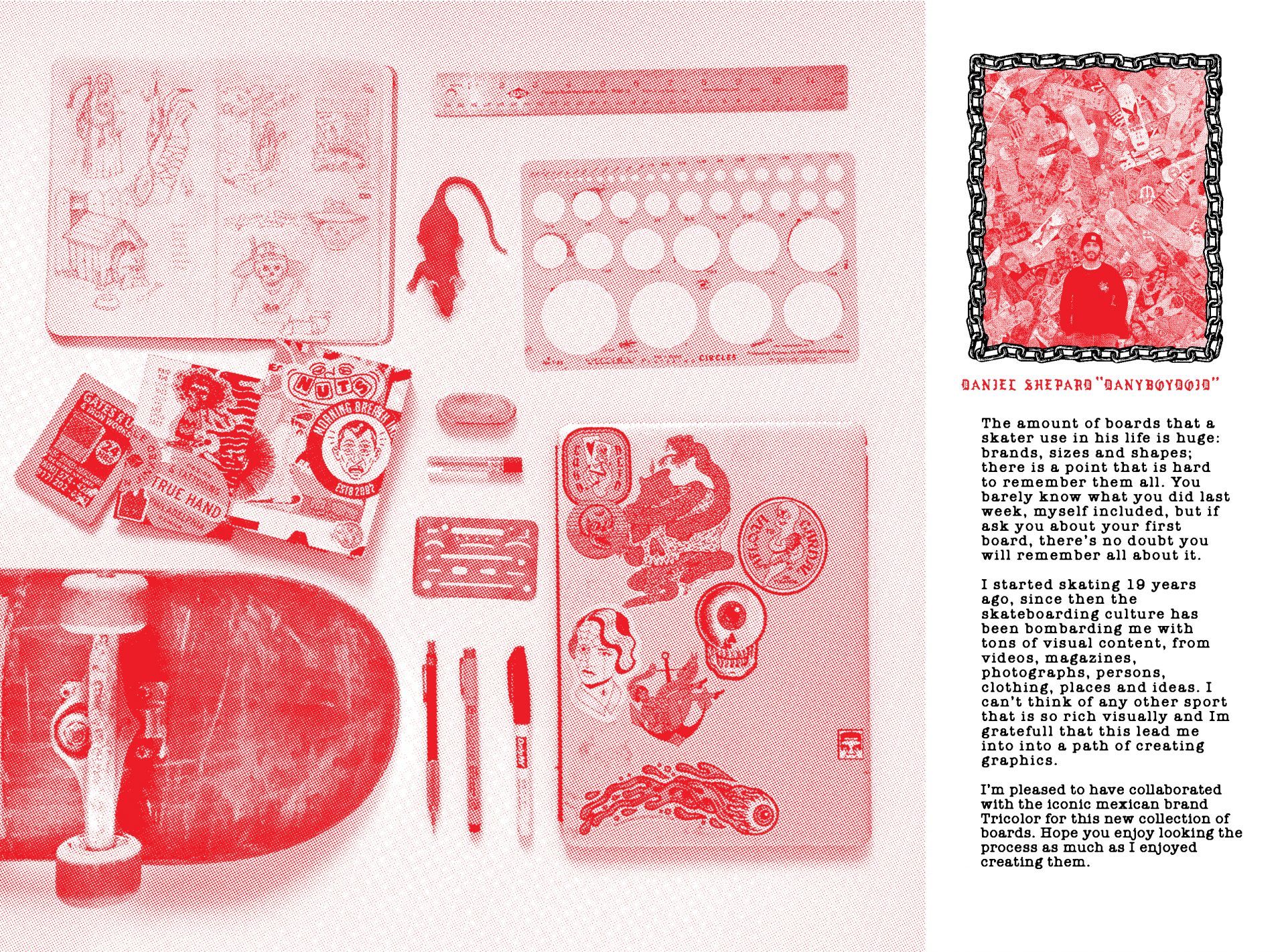 Daniel Shepard x Tricolor Patinetas series - The Daily Board